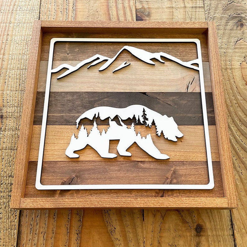 Custom Rustic Bear Wooden Recreation Sign Personalized Bear - Etsy