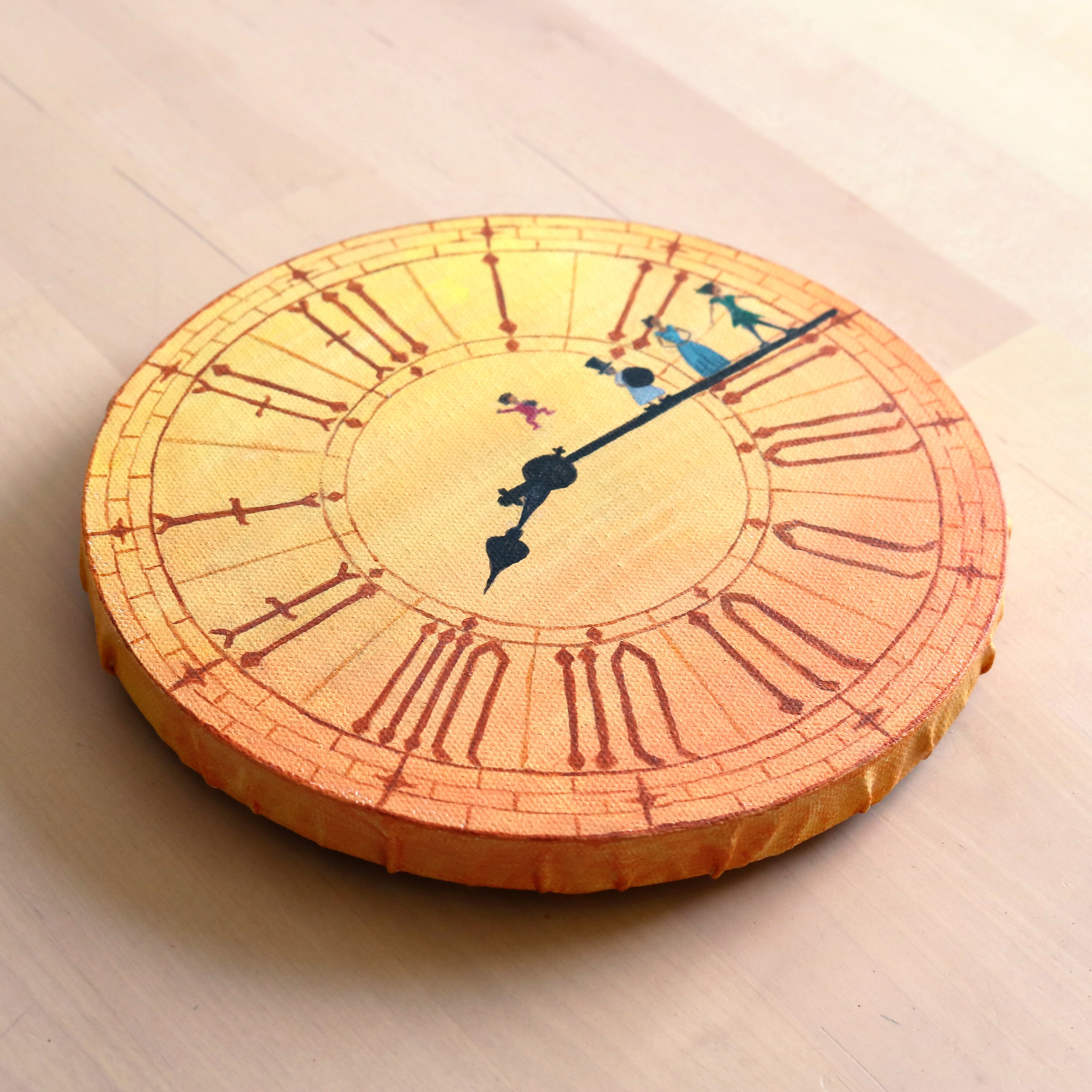 Big Ben Clock With Characters - Acrylic Painting on Circular Canvas ...