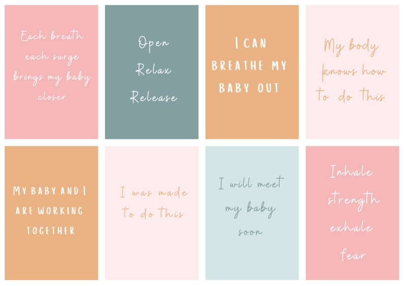 Birth Affirmation Cards, Positive Affirmation Cards, Hypnobirthing ...