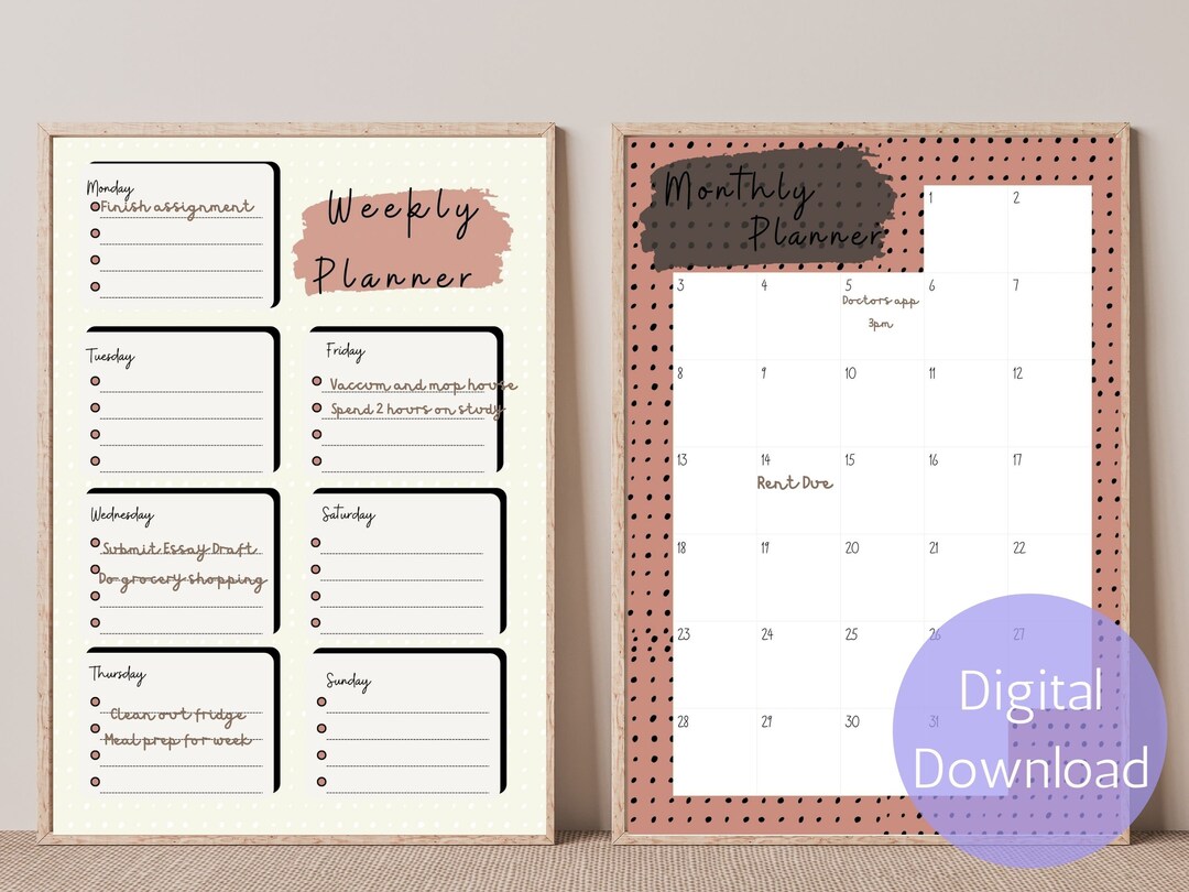 Planner Bundle, Digital Planner, Daily Planner, Weekly Planner, Monthly ...