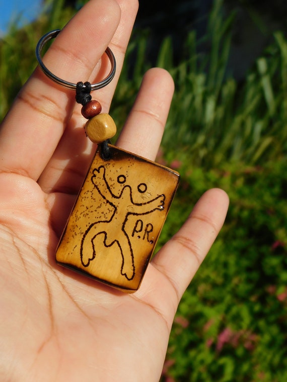 Coqui Taino Keychain Puerto Rican Symbol Bamboo Art Handmade - Etsy