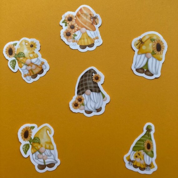 Summer Sunflower Gnomes Sticker Set Laptop Stickers Vinyl - Etsy