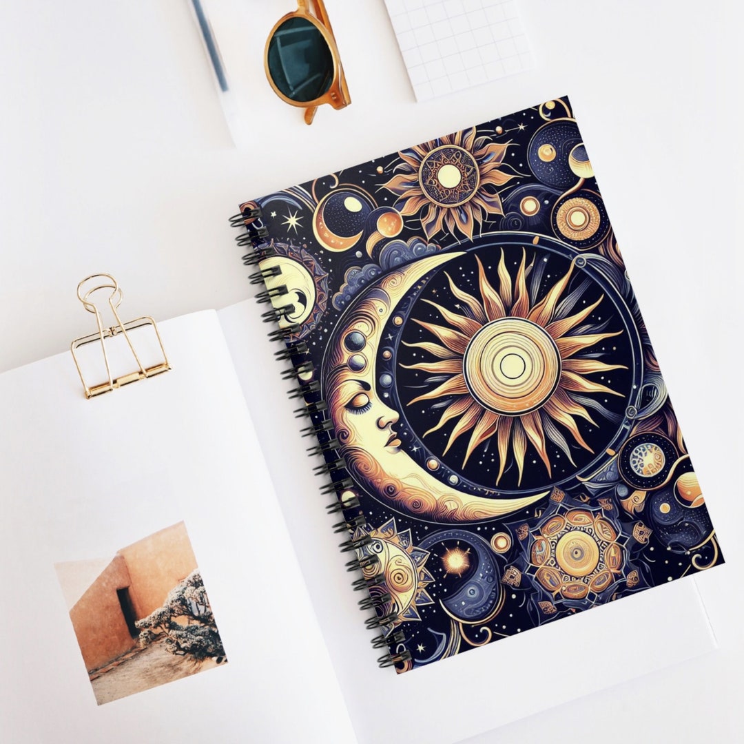 Sun & Moon Spiral Notebook, Mystic Witch Journal, Magical Sun Moon Gift ...