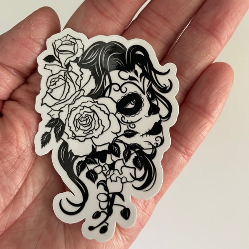 Day of the Dead Girl With Sacred Heart Sticker Vinyl Sticker - Etsy