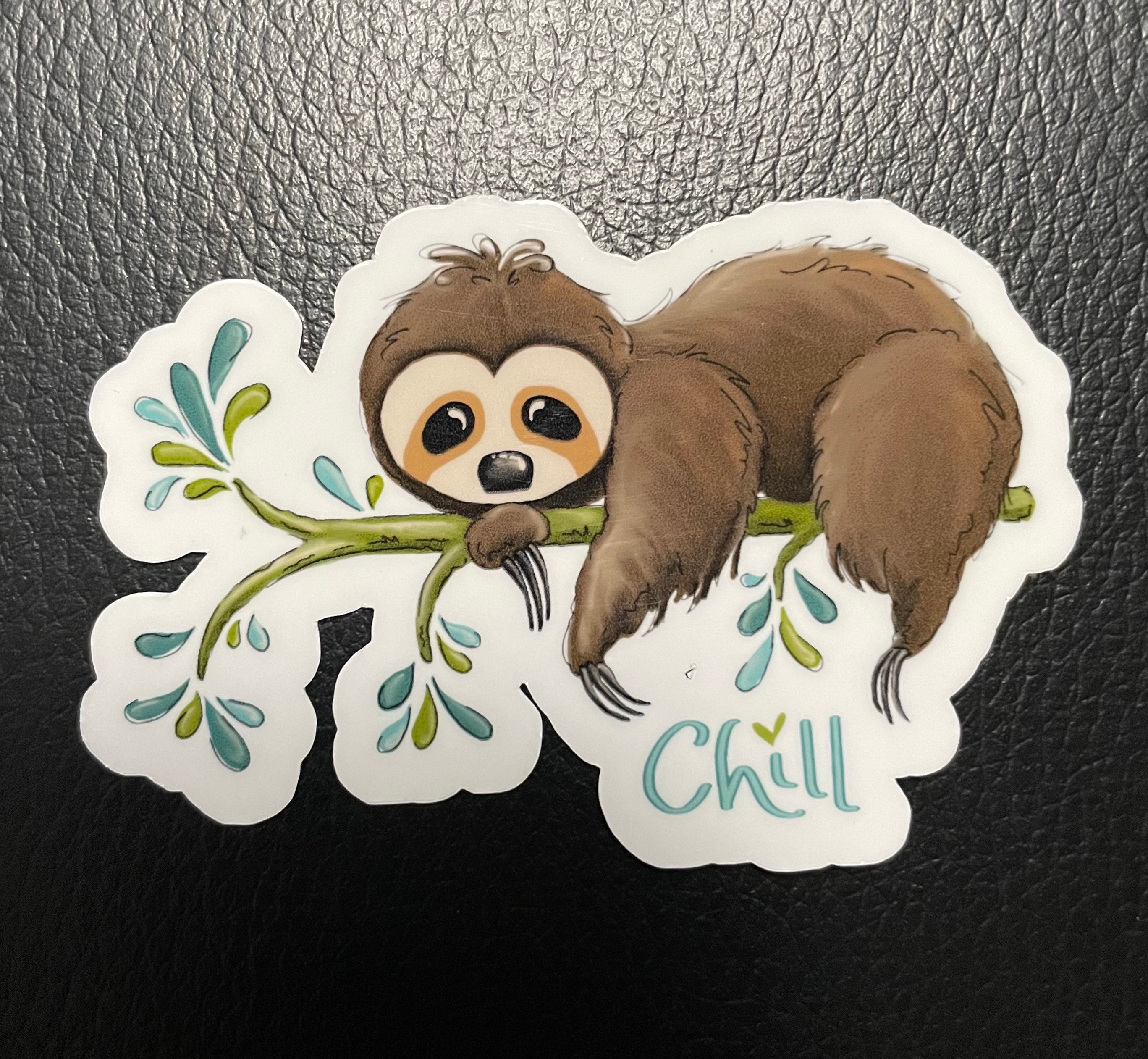Super Chill Sloth Vinyl Sticker/decal - Etsy