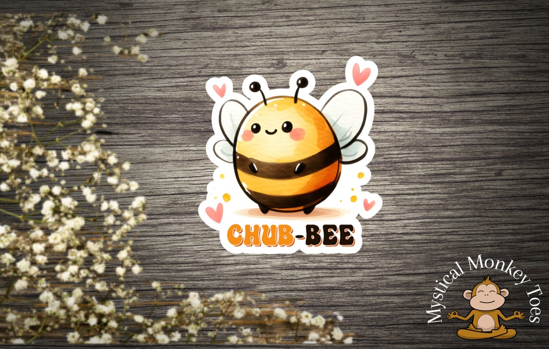 Funny Chub-bee Sticker Laptop Sticker Vinyl Die Cut Sticker Water ...