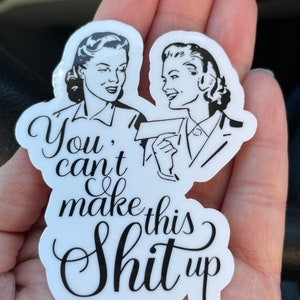 Funny You Cant Make This Shit up Sticker Laptop Sticker Vinyl Die Cut ...