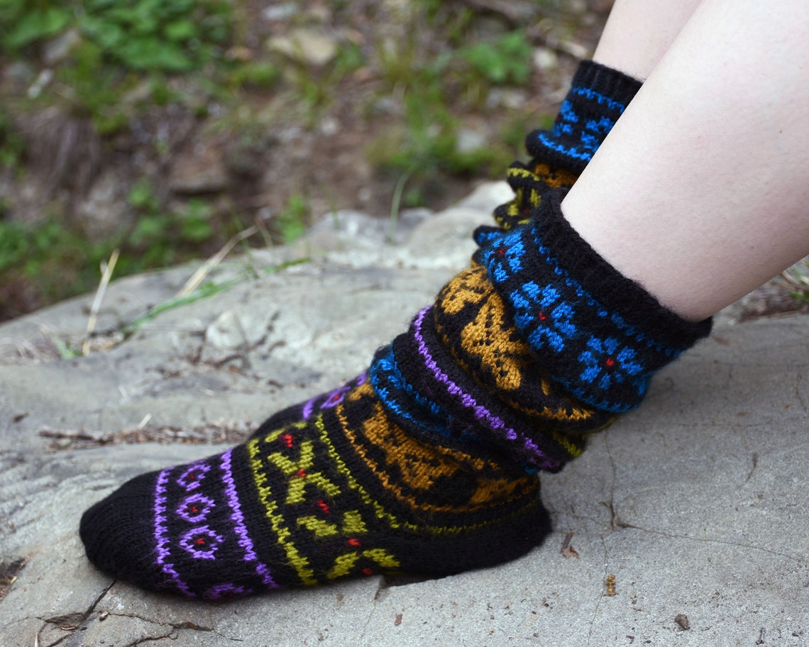 Hand Knitted Wool Long Socks Unisex Socks Knit Winter Socks - Etsy