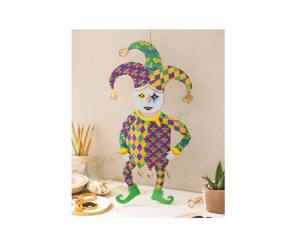 Jointed Jester SVG | Mardi Gras Paper Doll Cut File (digital Download ...