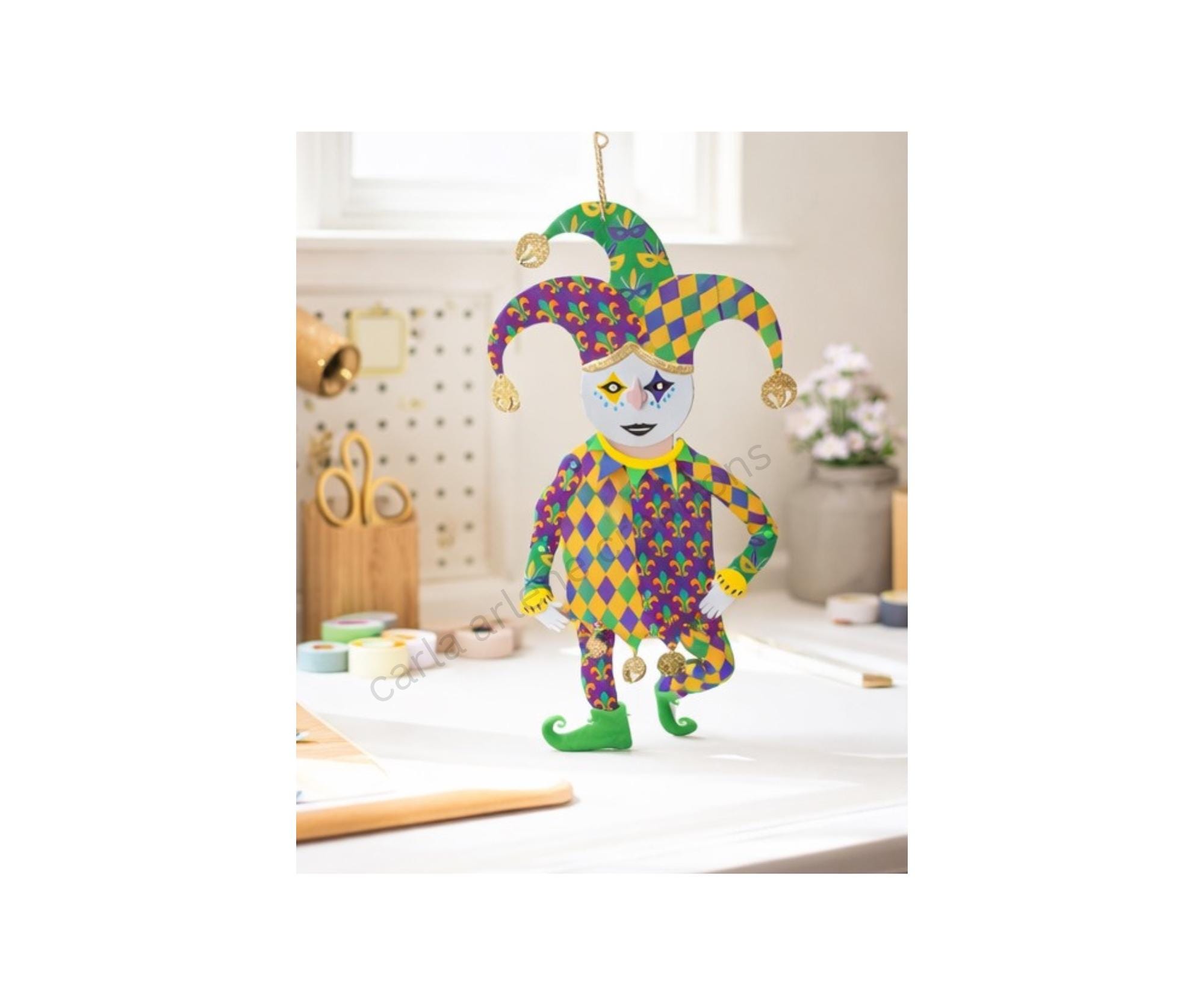 Jointed Jester SVG | Mardi Gras Paper Doll Cut File (digital Download ...