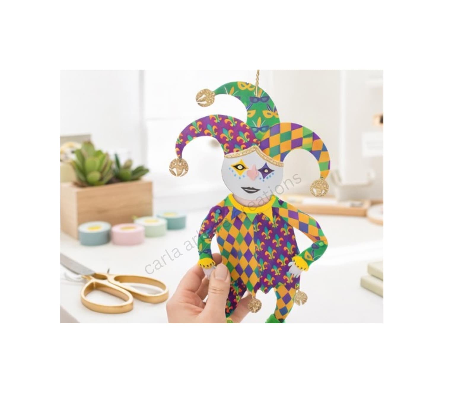 Jointed Jester SVG | Mardi Gras Paper Doll Cut File (digital Download ...