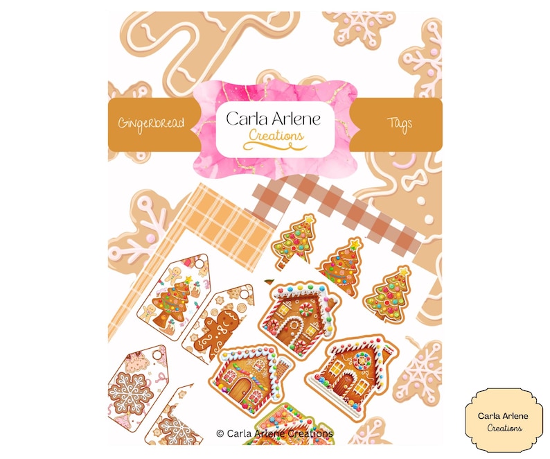 Printable Gingerbread House Gift Tags – Christmas DIY (instant Download ...