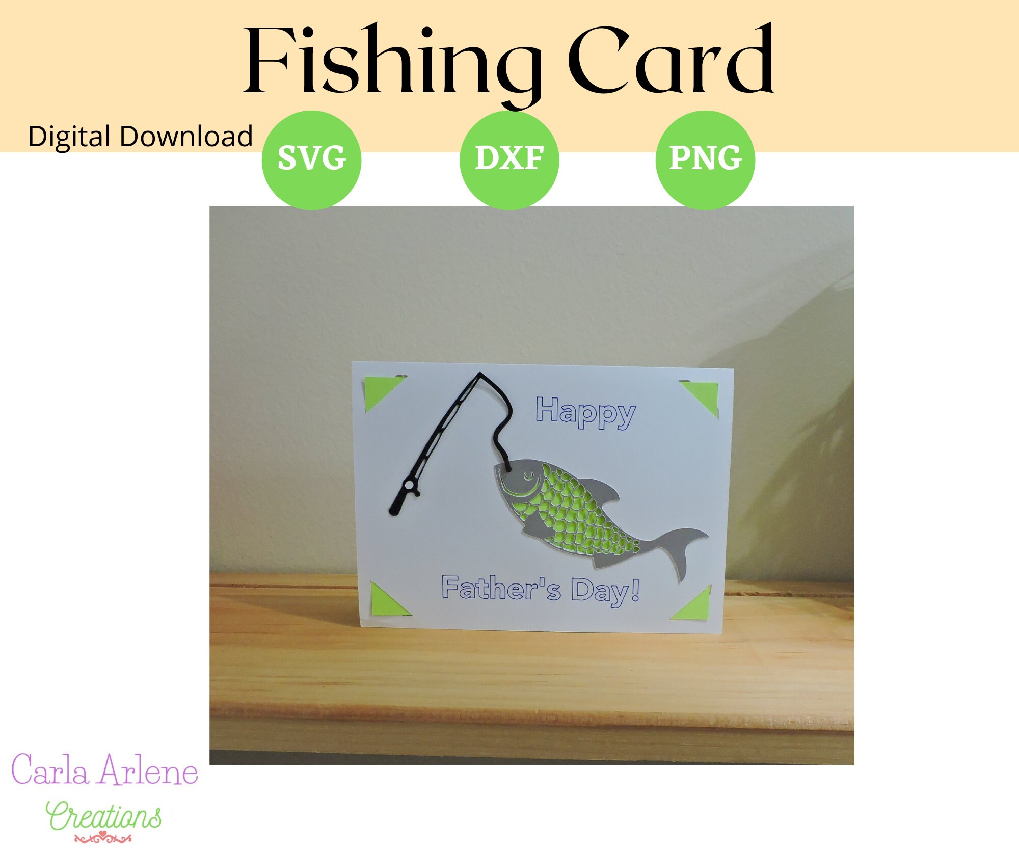 Fish Insert Card Father's Day Card Fish Card Birthday Card Fishing Card ...