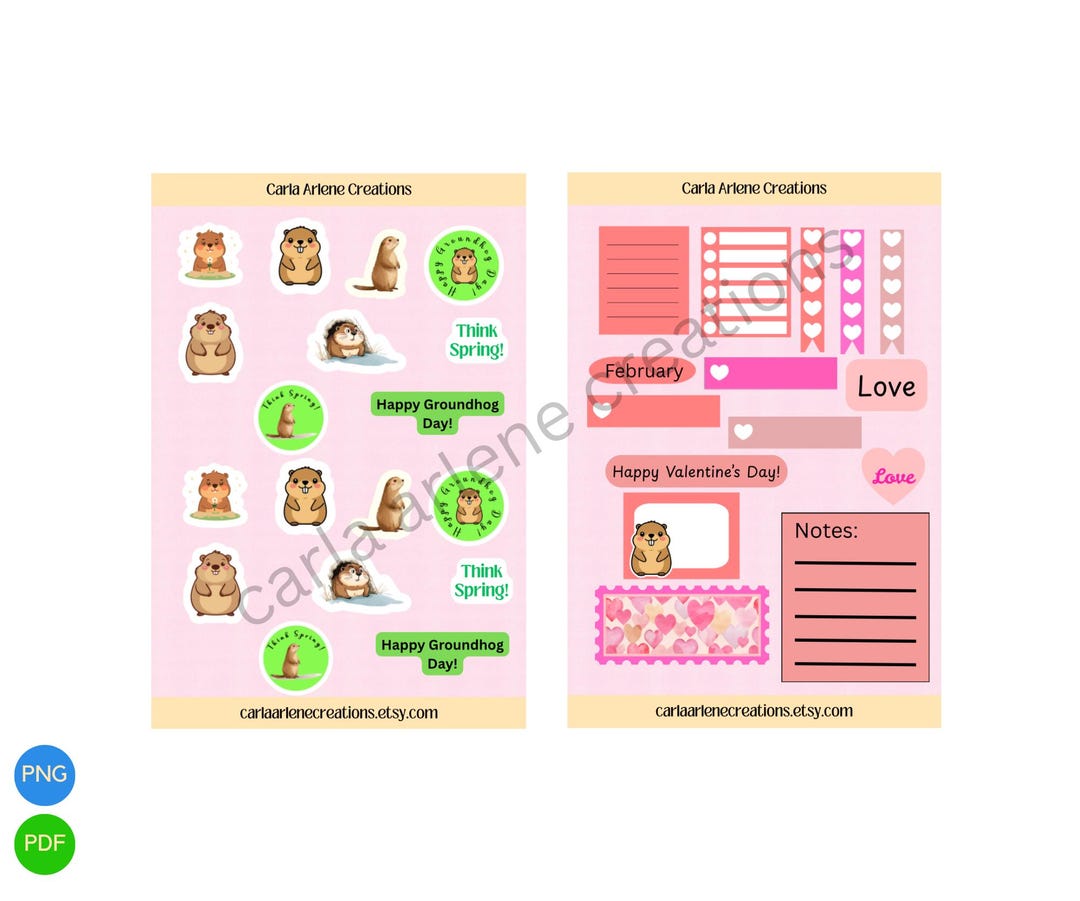 Groundhog Day Planner Stickers | Printable Stickers | Cricut Print Then ...