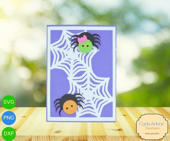 Spider Web Card Spider Web Card SVG Halloween Card - Etsy
