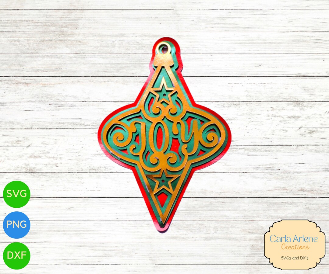Layered Joy Ornament SVG - Etsy