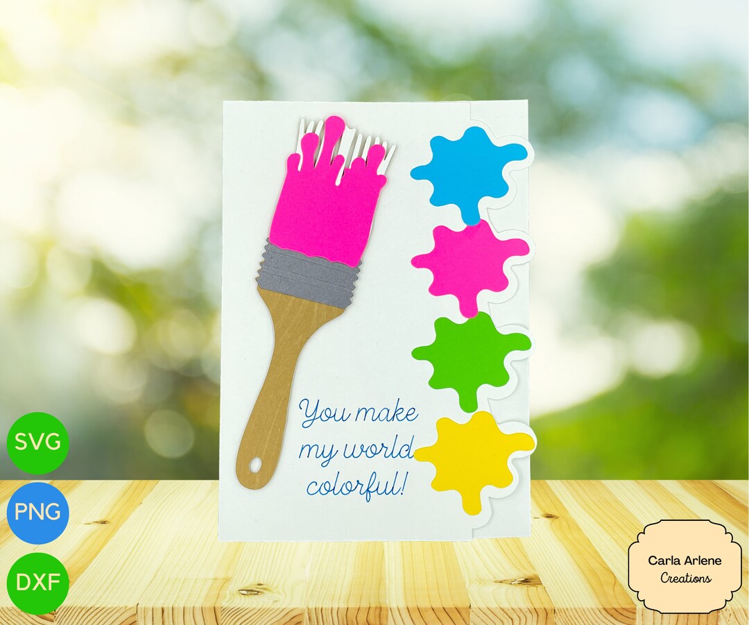 Splash of Color Card - Birthday Card - Paint Brush Card - Paint Brush ...