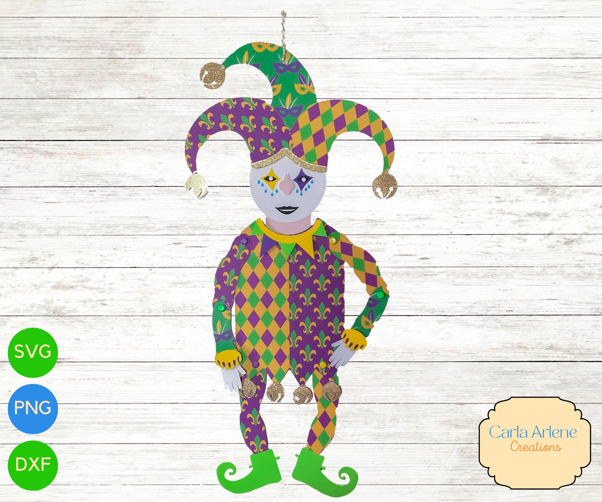 Jointed Jester SVG | Mardi Gras Paper Doll Cut File (digital Download ...