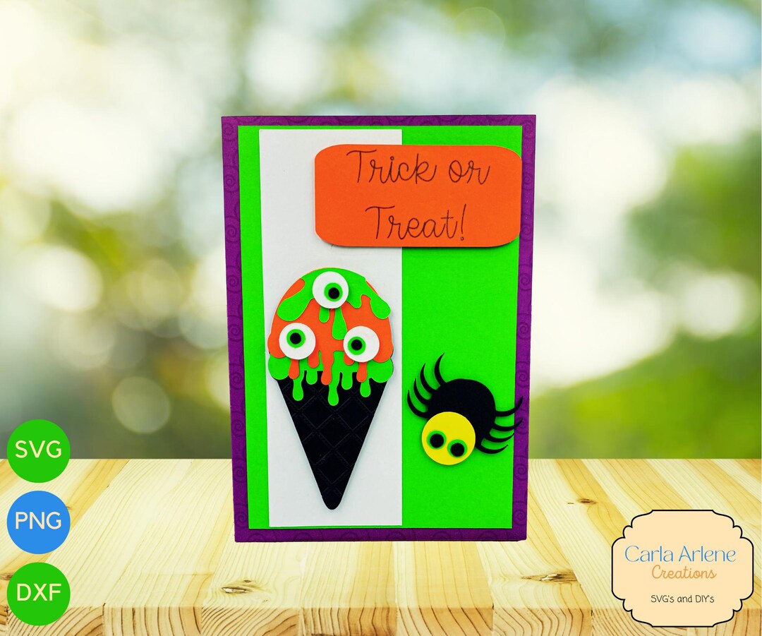 Eye Scream Card - Halloween Card SVG - Halloween SVG - Ice Cream Card ...