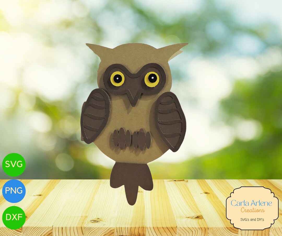 Owl Card SVG File: Layered DIY Card Template (digital Download) - Etsy