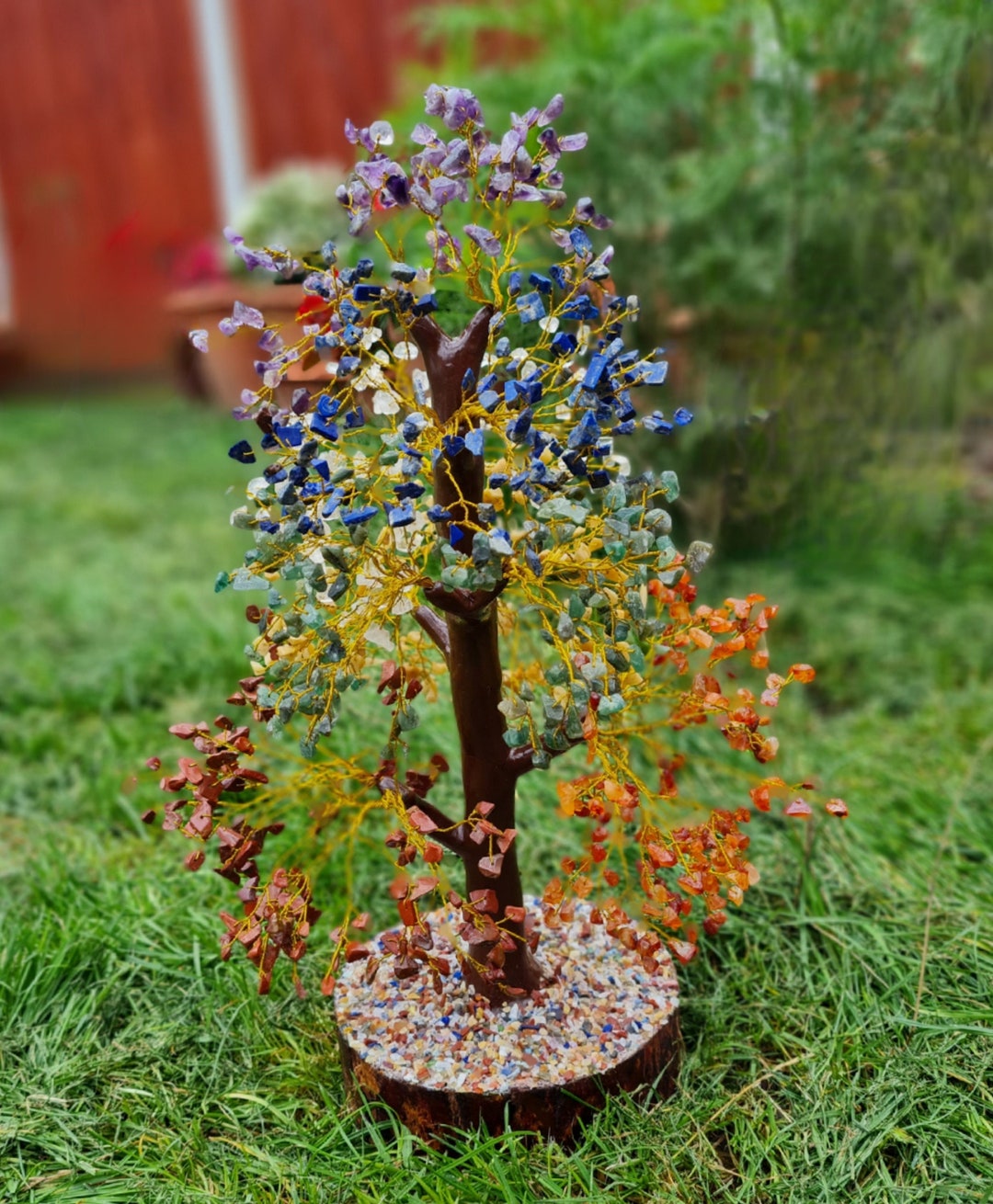 1000 / 1500 Gemstone Tree Seven Chakra / Purple Amethyst Rose - Etsy