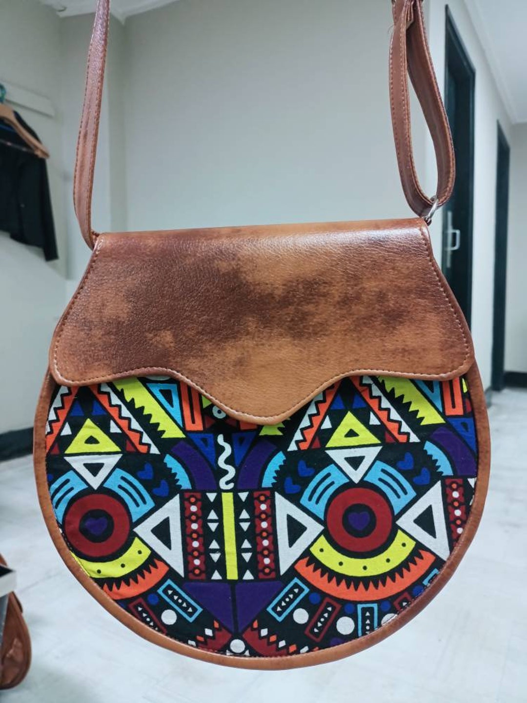 Beautiful African Handbag,stylish and Unique Bag, Kitenge Bag, Leather ...
