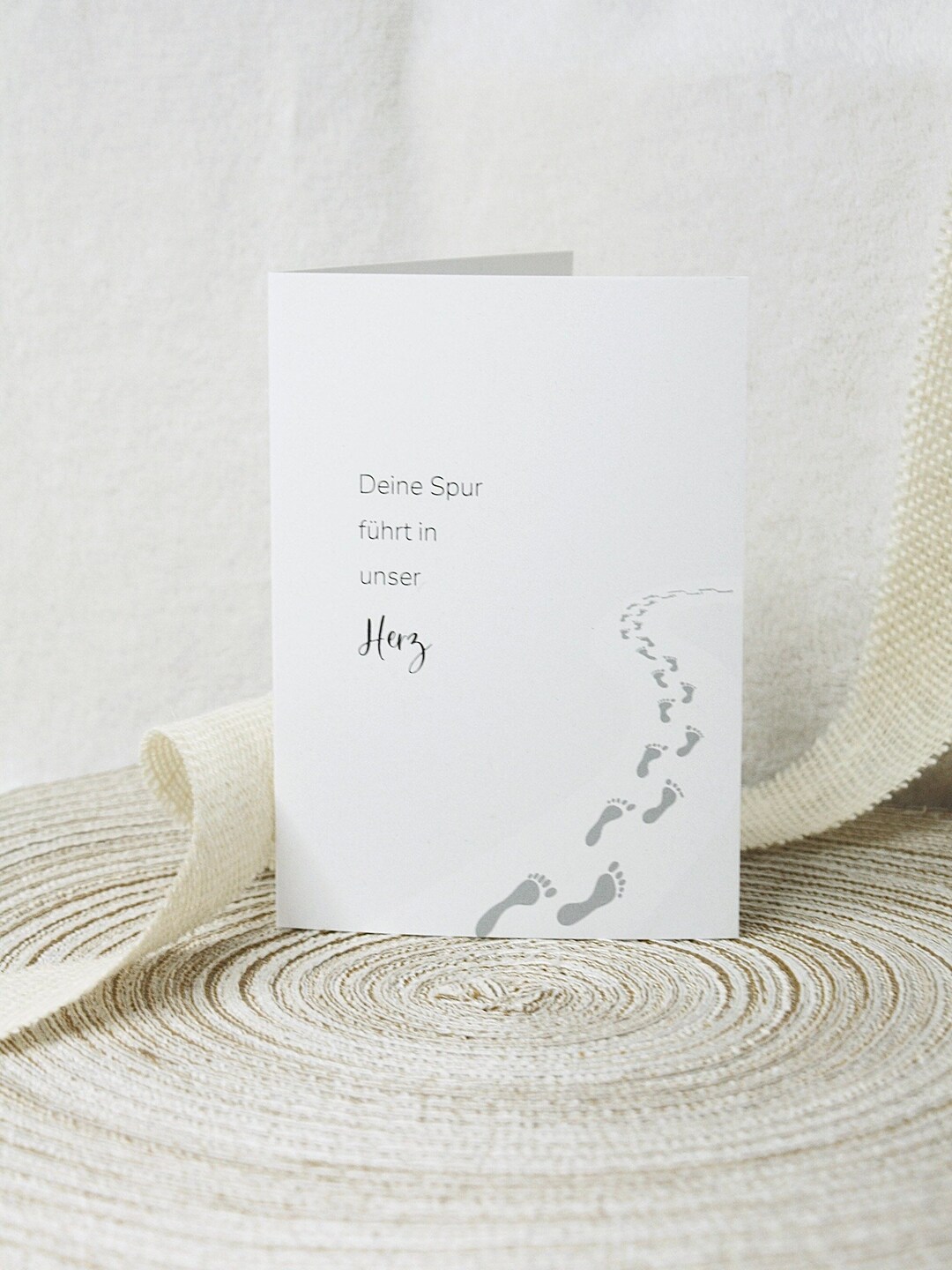 Mourning Card Footprints Condolences Condolence Card Folded Card ...