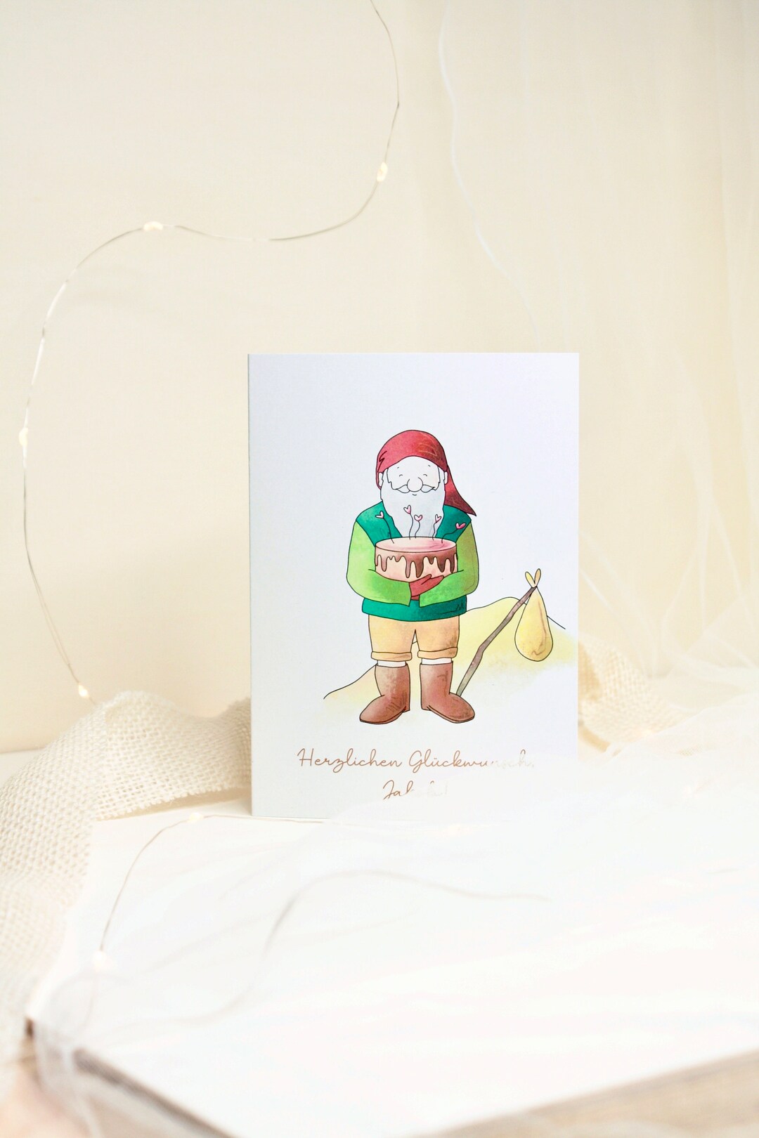 Personalized Birthday Card Dwarf Folding Card Greeting Card Fairy Tale ...