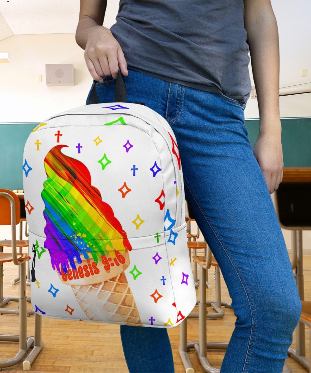 Take Back the Rainbow Genesis 9 Ice Cream Cone Backpack Back to School ...