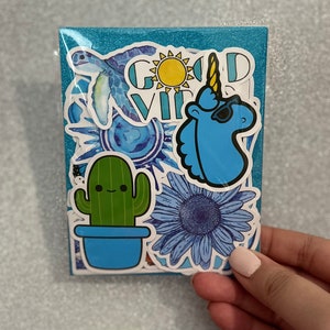 Wavy Cool Blue Aesthetic Sticker Pack for Hydroflask and | Etsy