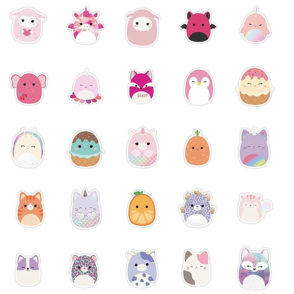 Cute Sqishy Character Aesthetic Sticker Pack - Etsy