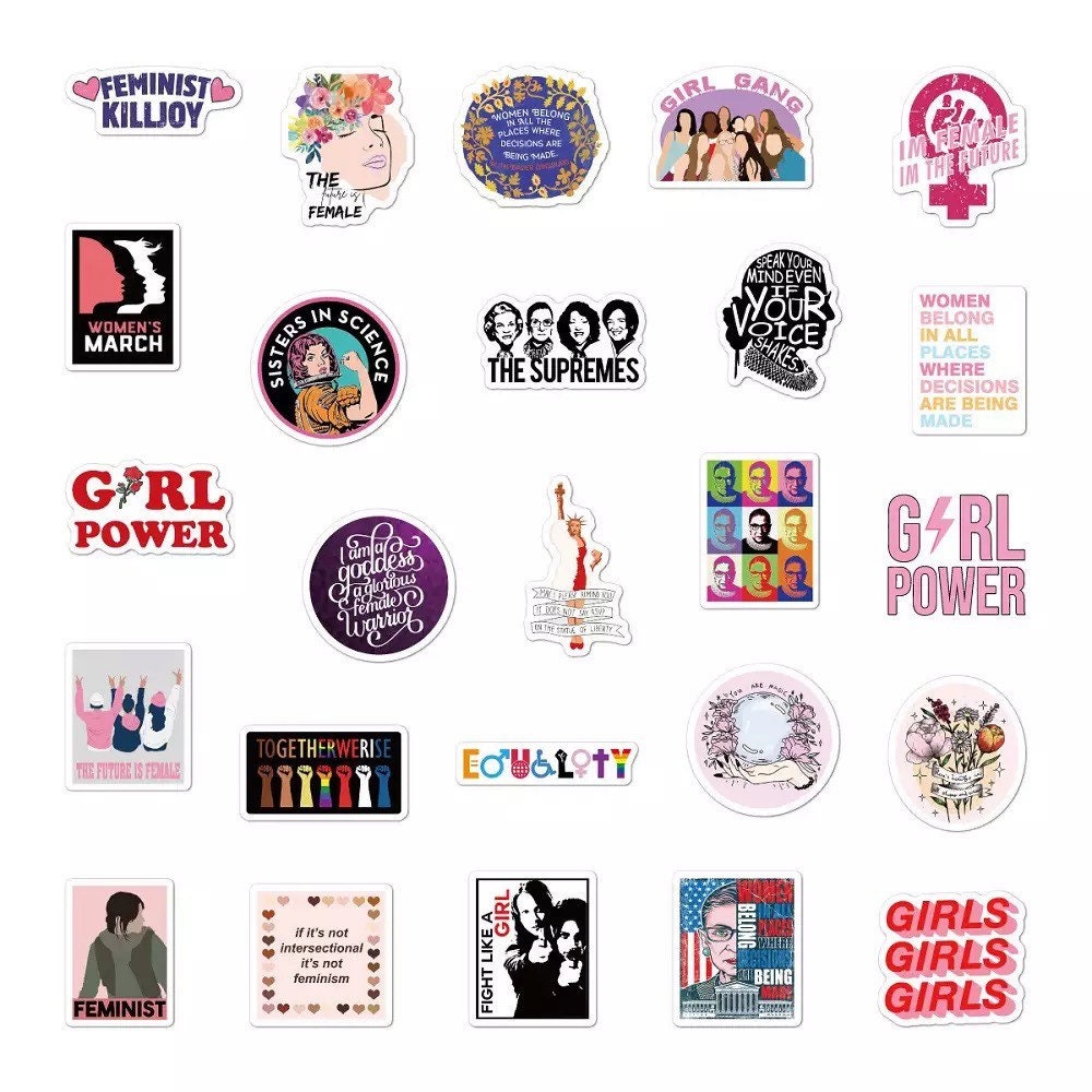 Girl Power Feminist Sticker Pack Laptop Stickers Vinyl - Etsy