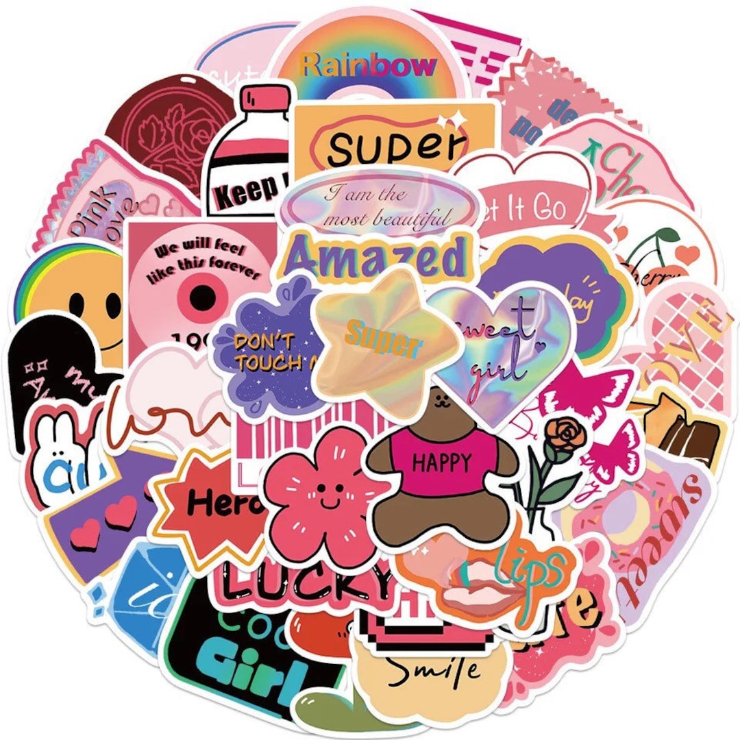 Cute Y2K Aesthetic Sticker Pack – Super Cute Vinyl Stickers for Laptops ...