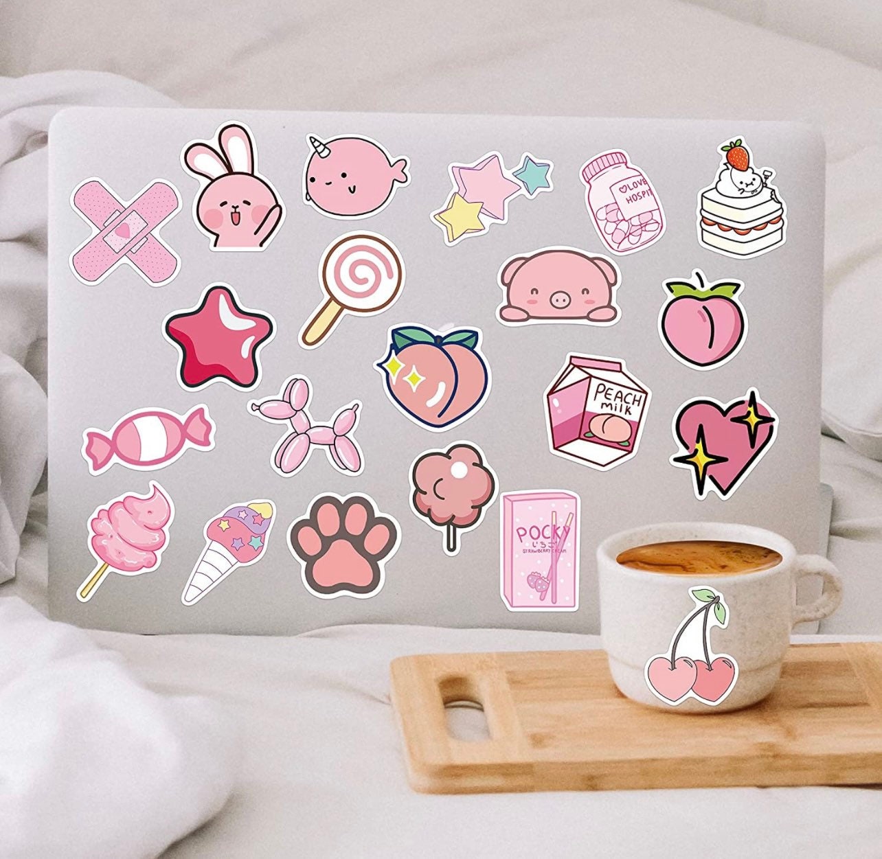 Cute Kawaii Girly Pink Aesthetic Sticker Pack for Laptops | Etsy