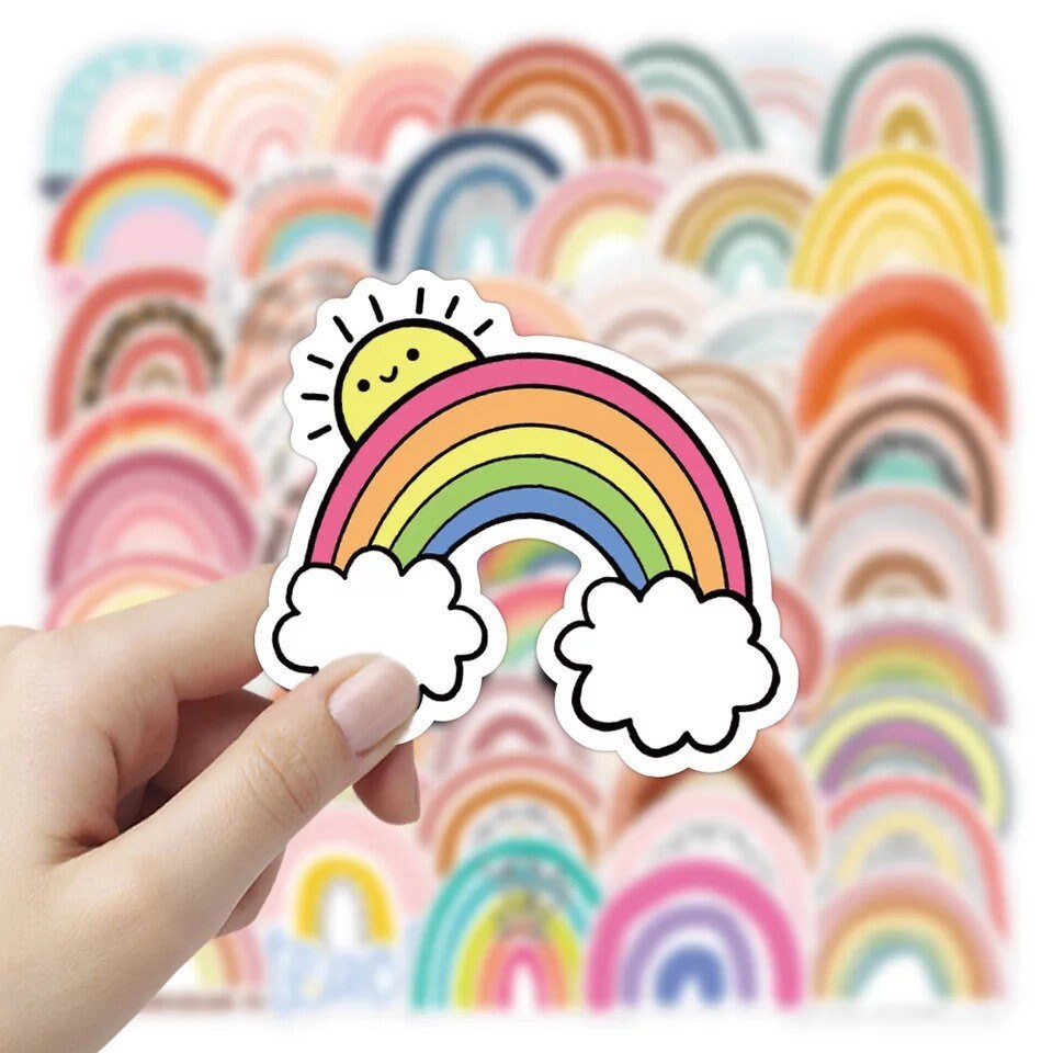 Mixed Colorful Rainbow Sticker Pack Rainbow Cute Aesthetic - Etsy