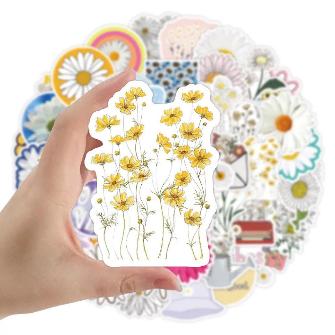 Mixed Daisy Pretty Flower Sticker Pack Daisy Flower Cute - Etsy