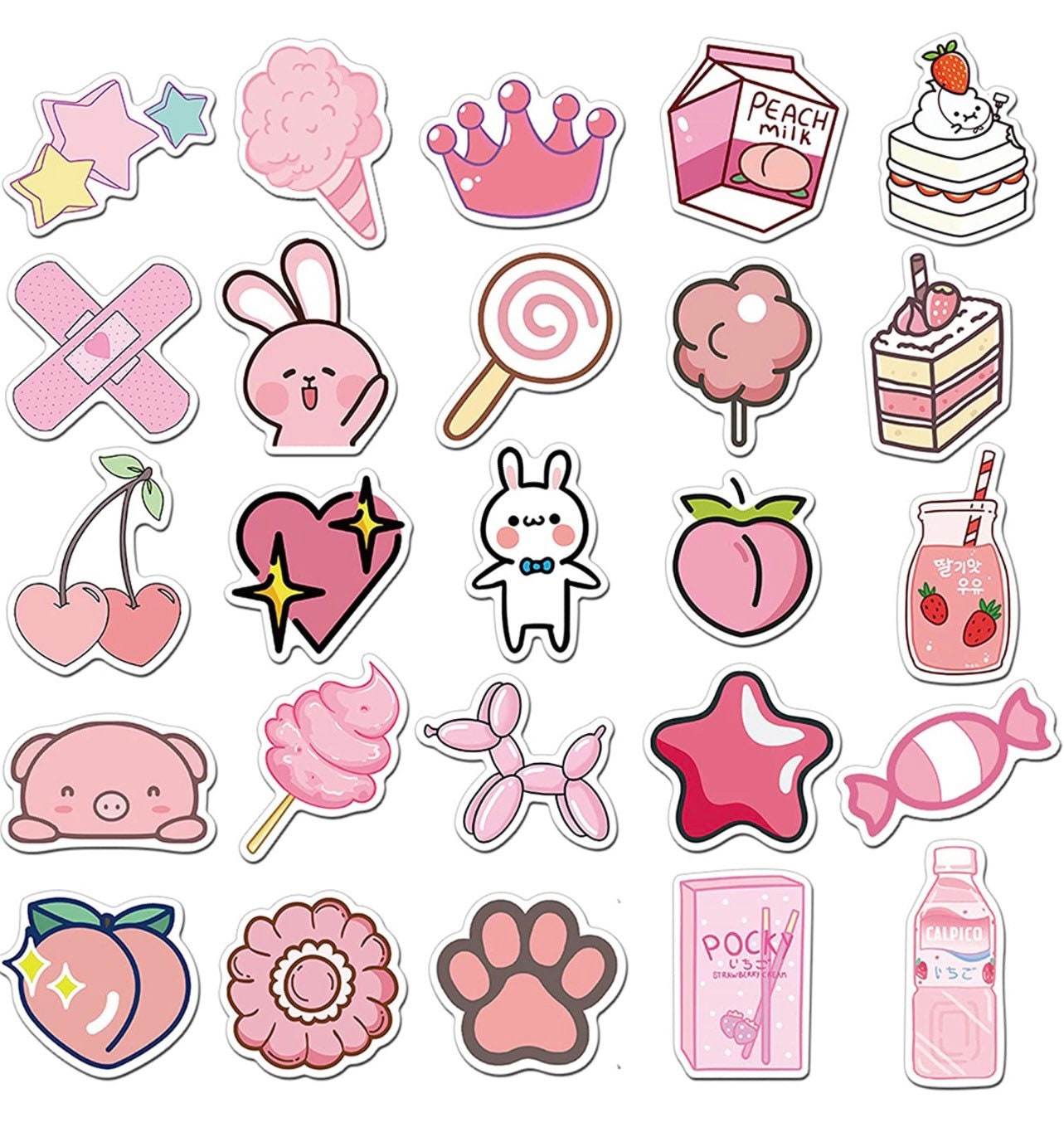Cute Kawaii Girly Pink Aesthetic Sticker Pack for Laptops | Etsy