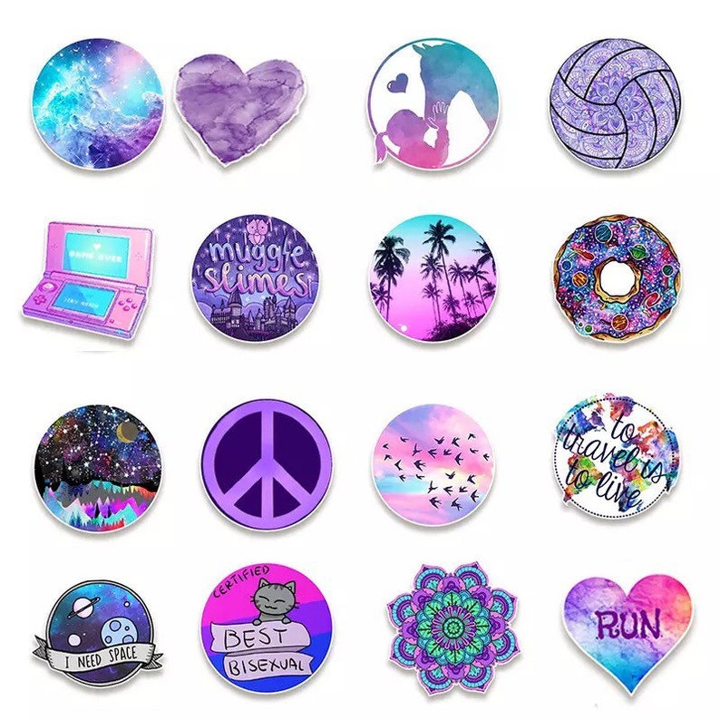 Purple Stickers Pack Vsco Stickers Cute Stickers Waterproof | Etsy