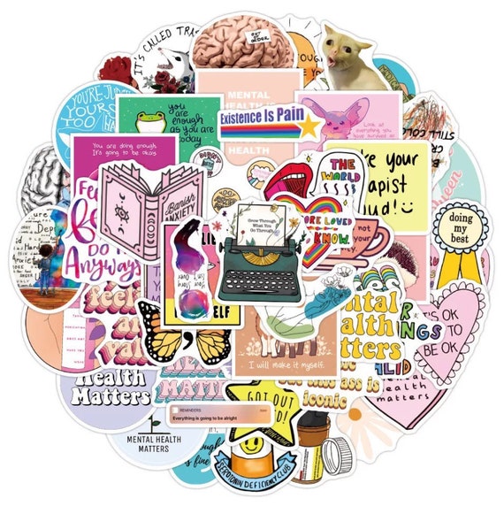 Mental Health Self Love Self Care Sticker Pack Laptop | Etsy