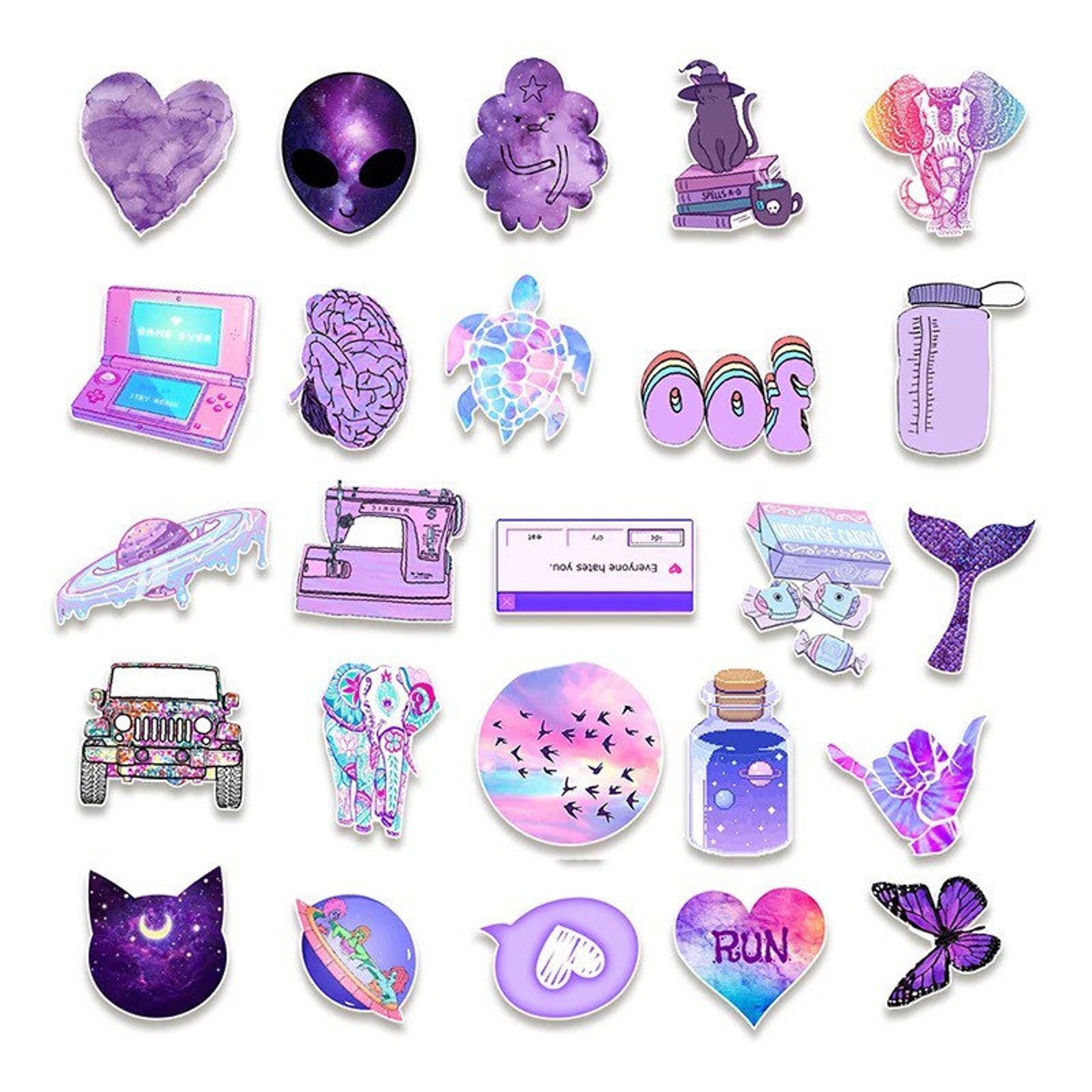 Purple Stickers Pack Vsco Stickers Cute Stickers Waterproof | Etsy