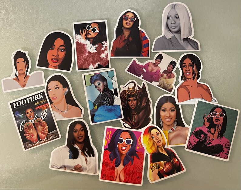 Cardi B Random Sticker Pack for Laptop Hydroflask Journal | Etsy