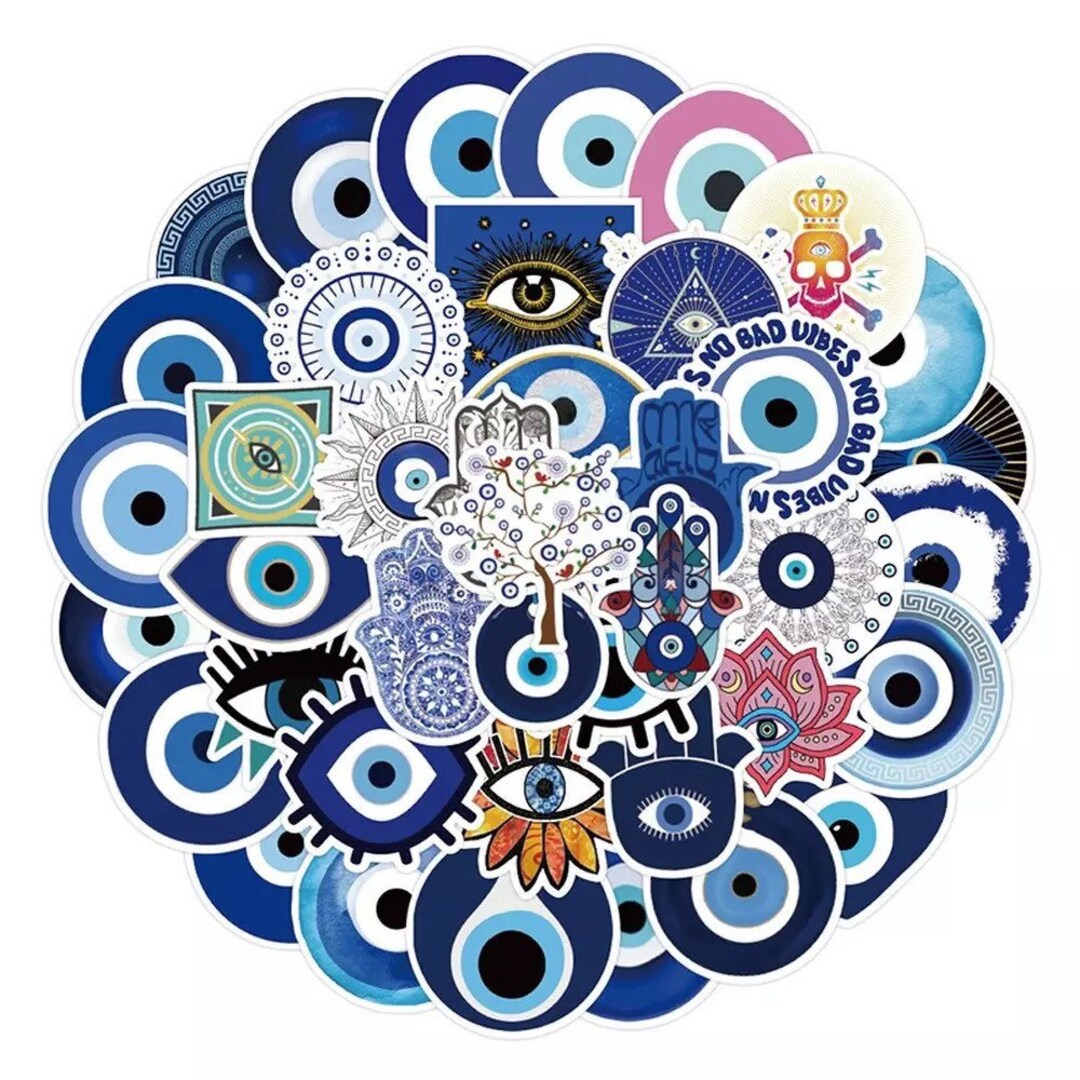 Evil Blue Eye Stickers – Cute VSCO Girl Vinyl Waterproof Stickers for ...