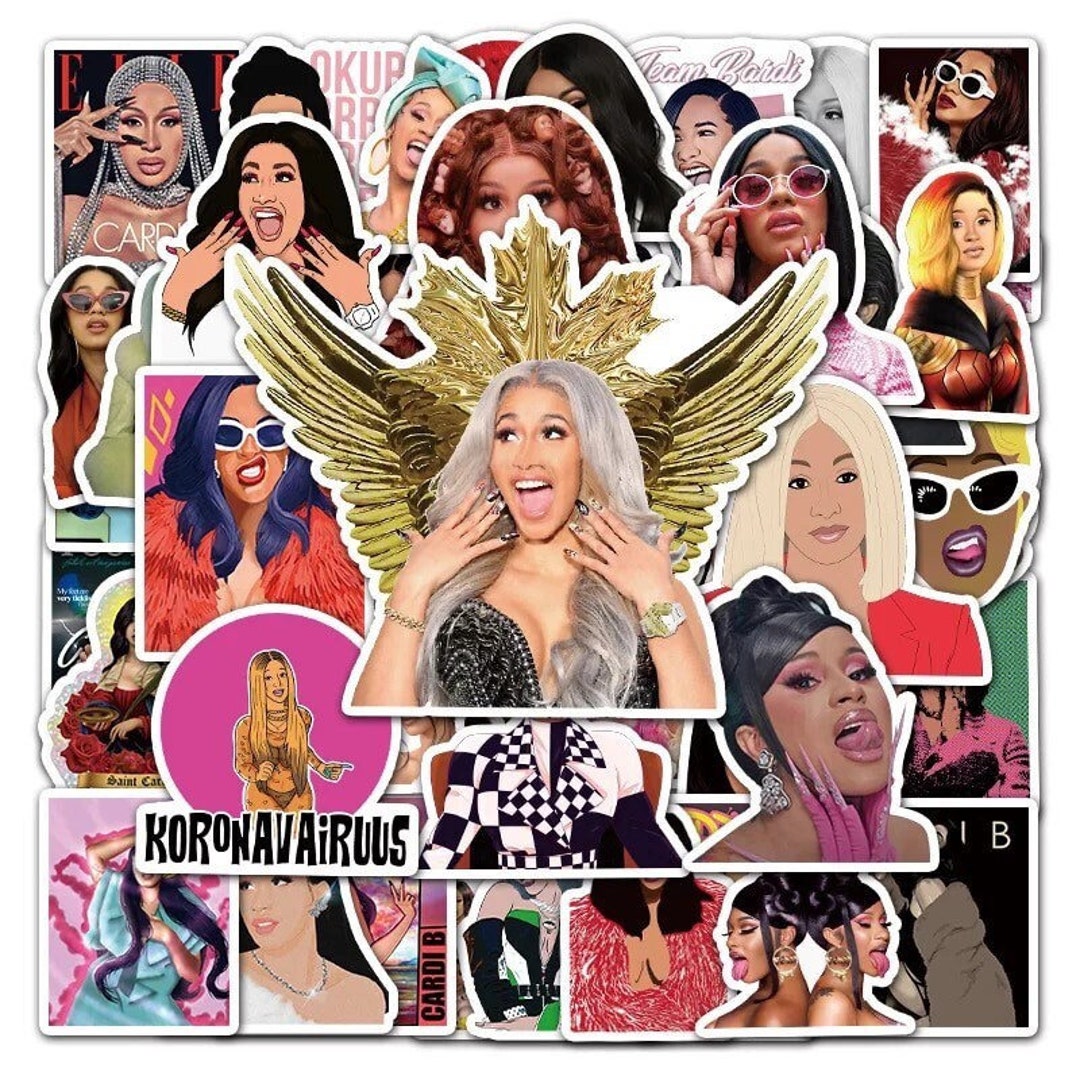 Cardi B Random Sticker Pack for Laptop, Hydroflask, Journal, Phone ...