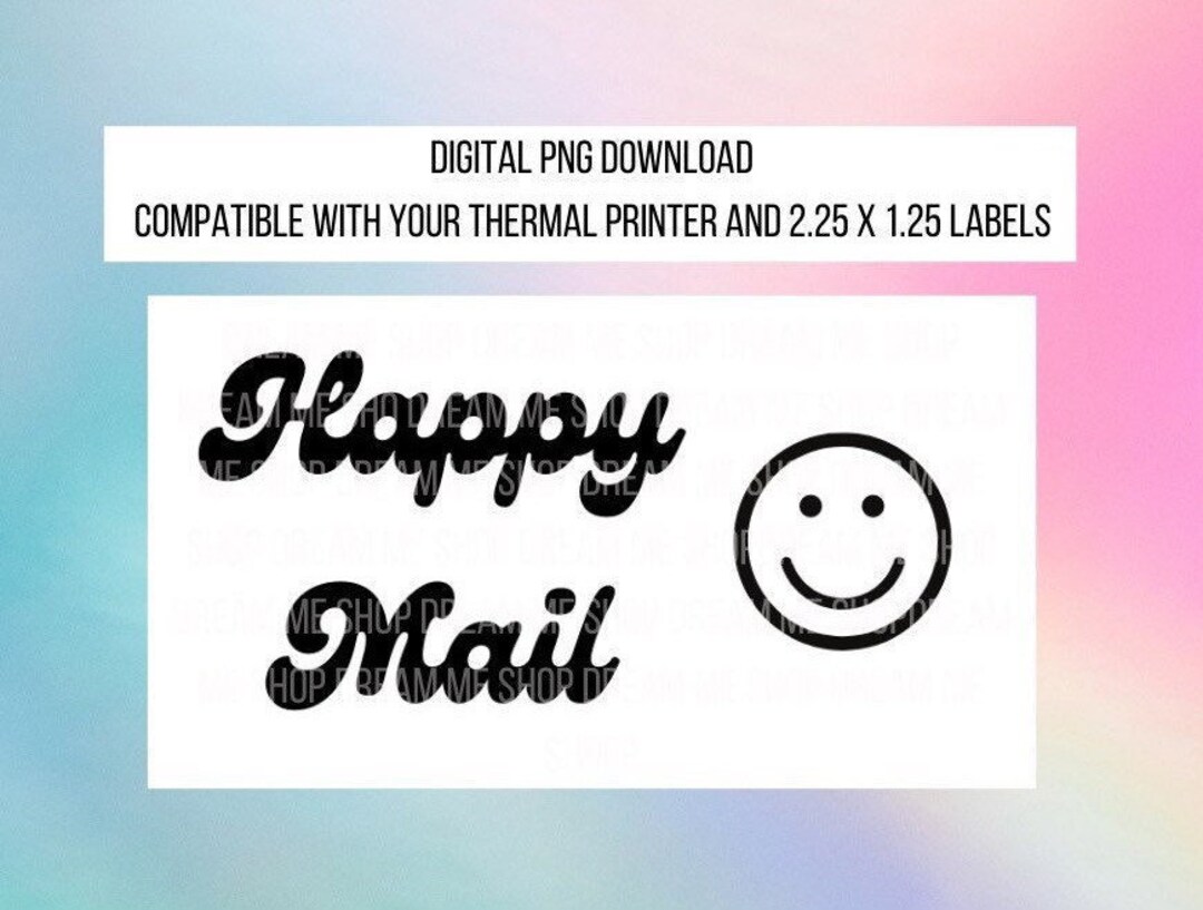 PNG Sticker Template Download - Happy Mail Stickers for Small Business ...
