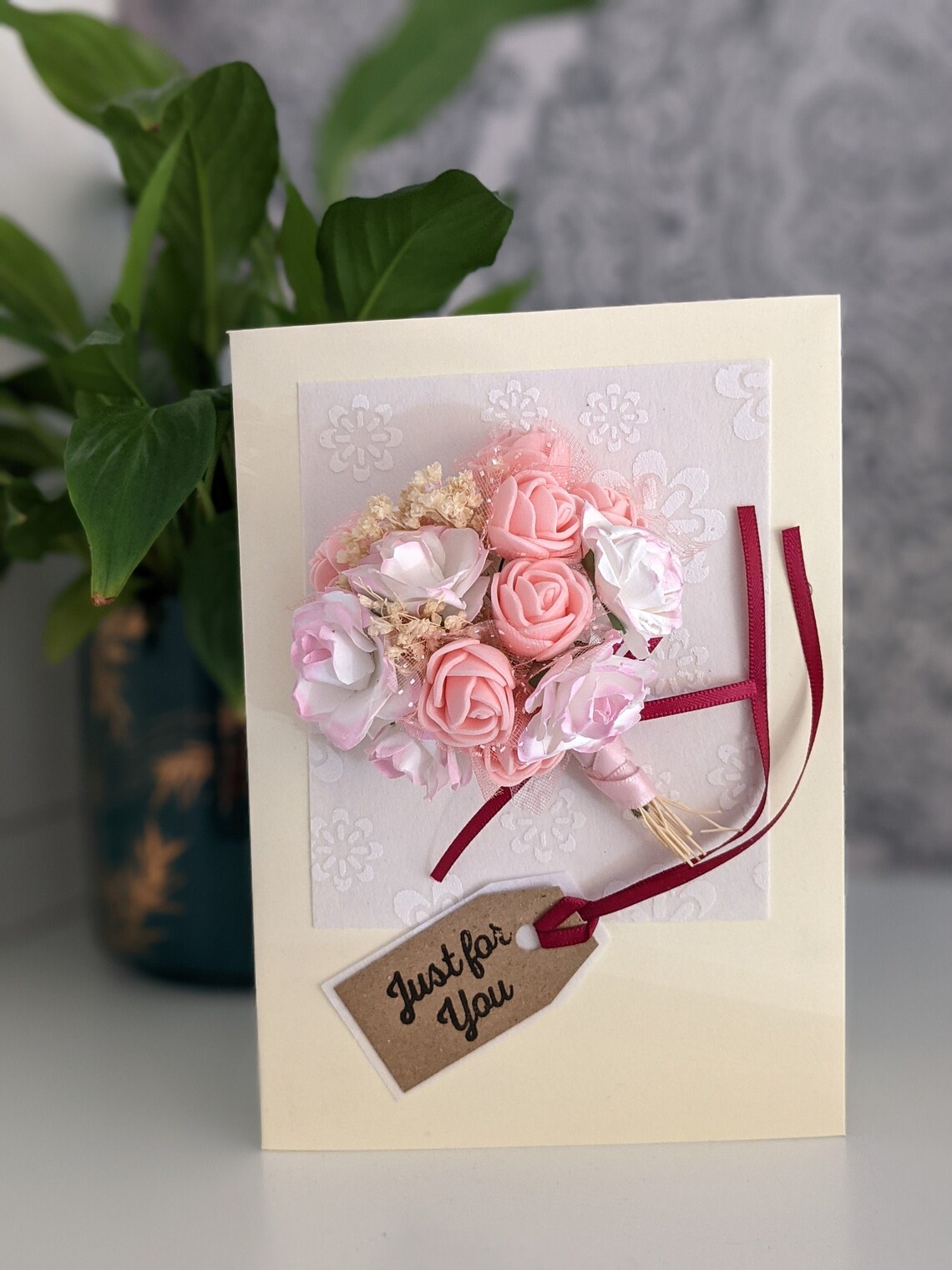 3-D Rose Bouquet Card - Etsy