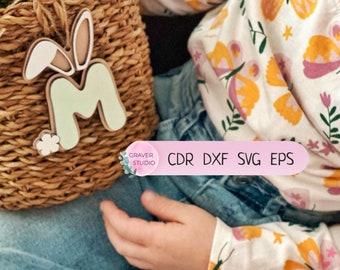 Easter Rabbit Initials,laser Cut File Glowforge,easter Bunny Svg ...
