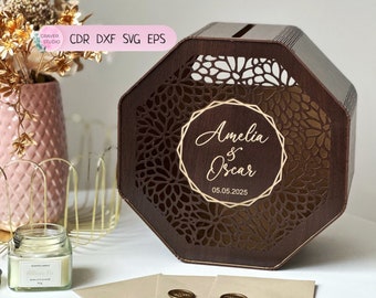 Laser Cut File,wedding Card Box Svg, Laser Cutting Project, Svg Dxf Cdr ...