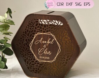 Wedding Card Box Svg, Laser Cutting Project, Svg Dxf Cdr Eps Vector ...