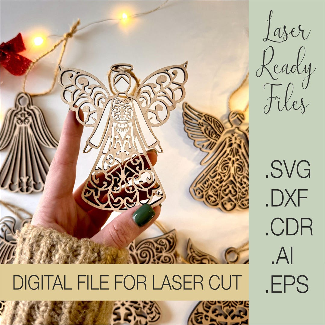 Christmas Laser Cut Files, Christmas Angels Laser Cut, Angel Christmas ...