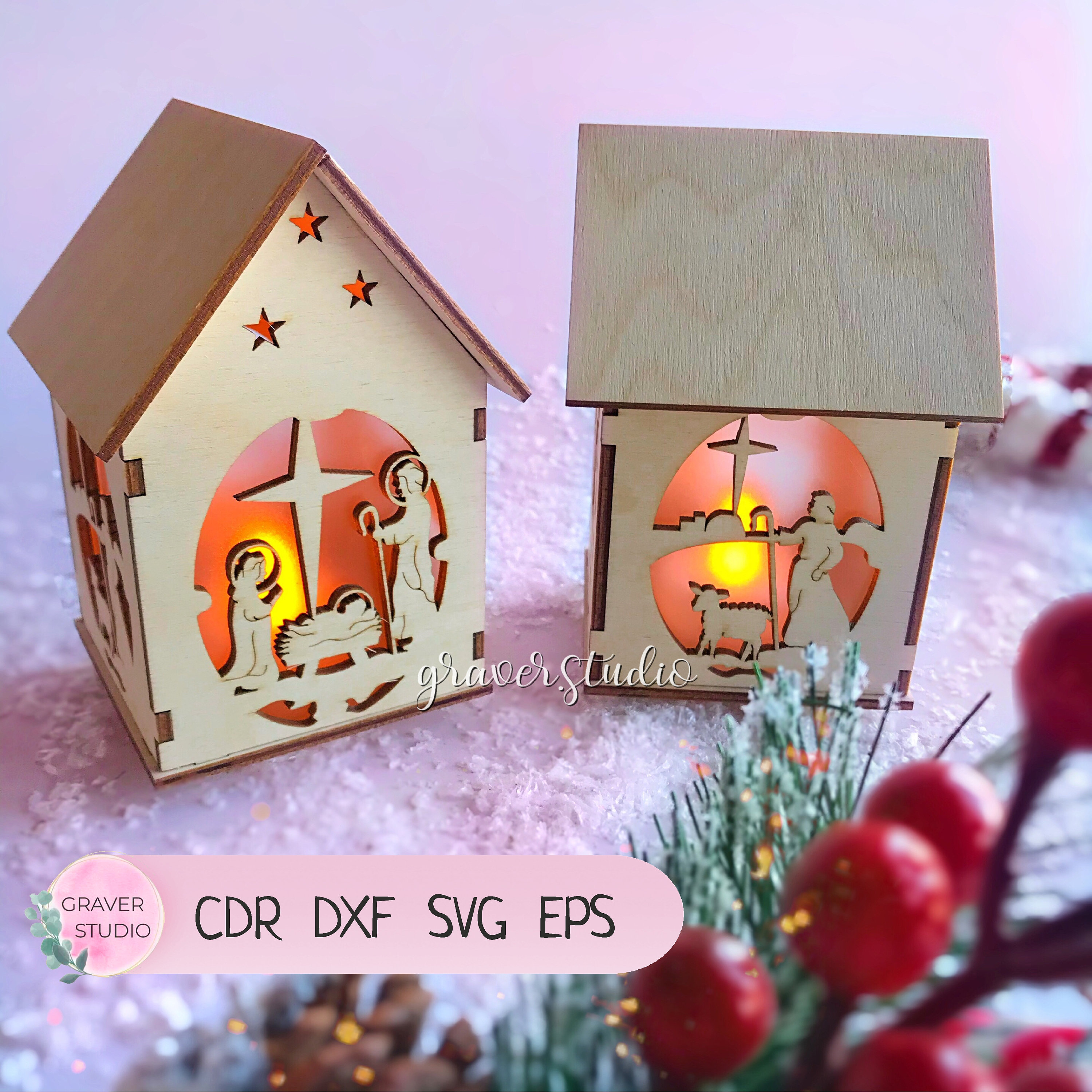Christmas Lantern Laser Cut File. Cdr Dxf Ai Svg Files. - Etsy Canada